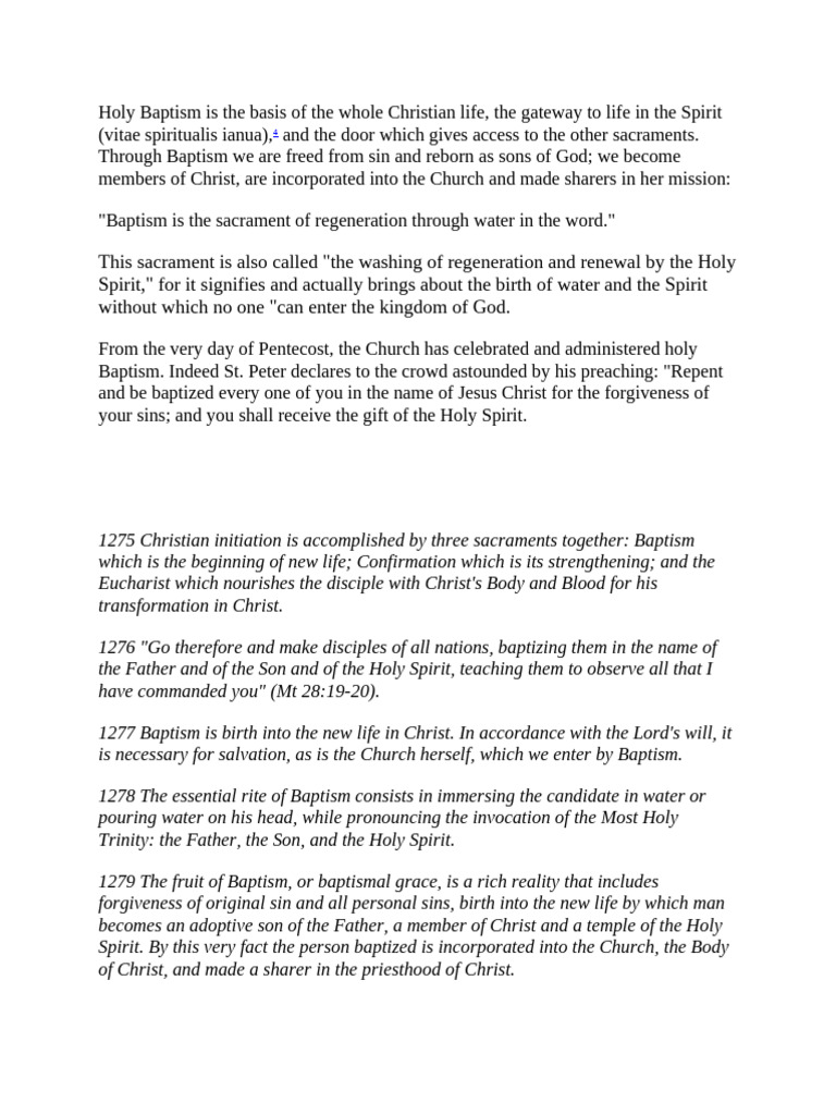 What Is Baptism? | PDF | Baptism | Sacraments