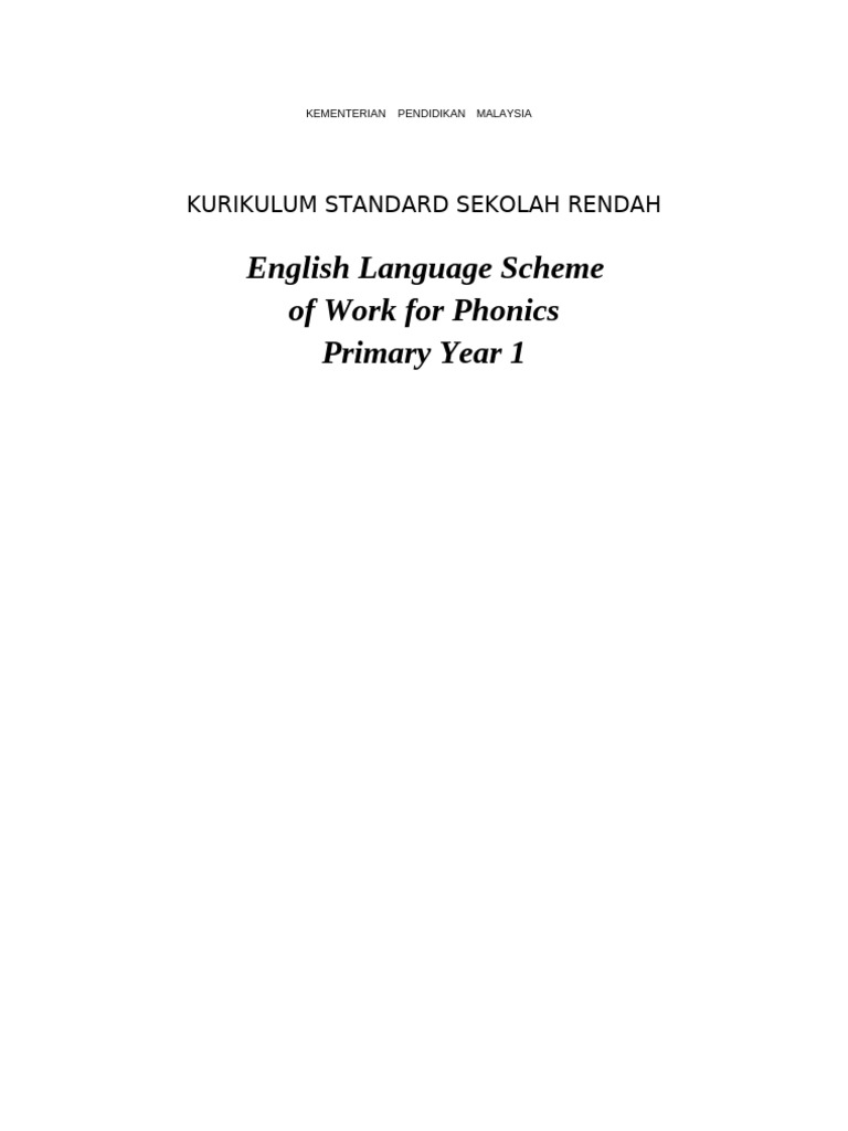 Primary Year 1 Scheme of Work Phonics | PDF