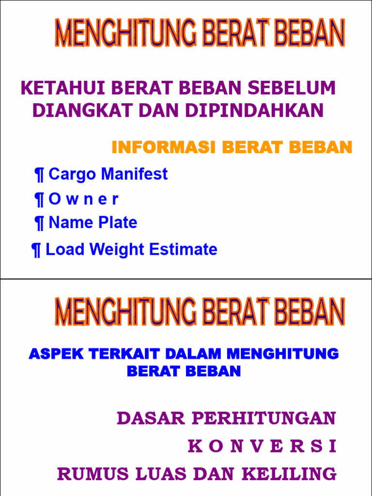 Perkiraan Berat Beban Ok | PDF