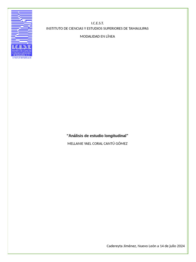 Análisis de Estudio Longitudinal | PDF
