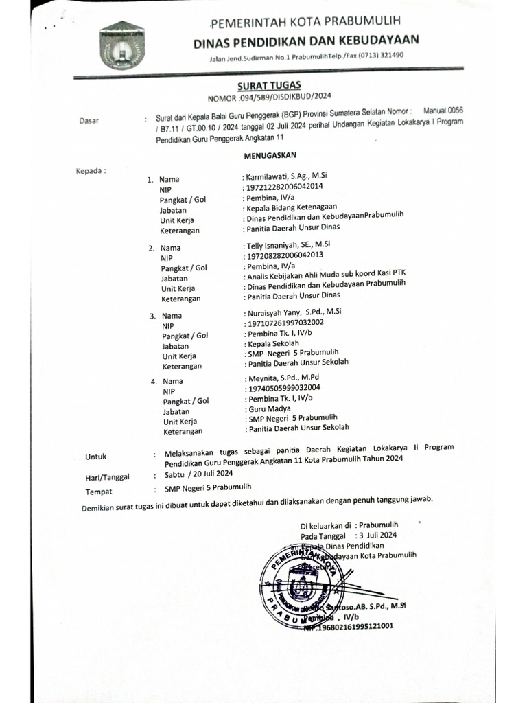 St. Panitia Dan ST CGP | PDF