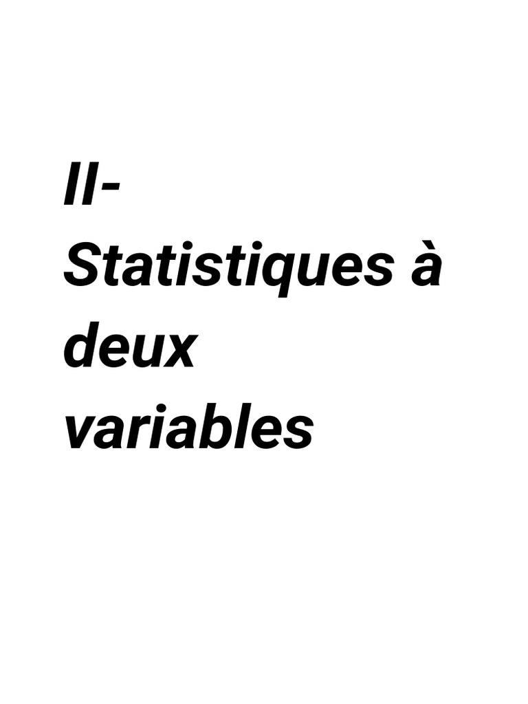 II - Statistiques À Deux Variables | PDF