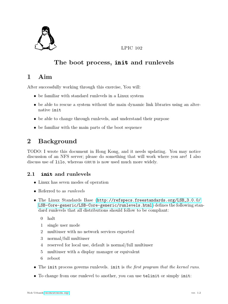 Booting and Runlevels | PDF
