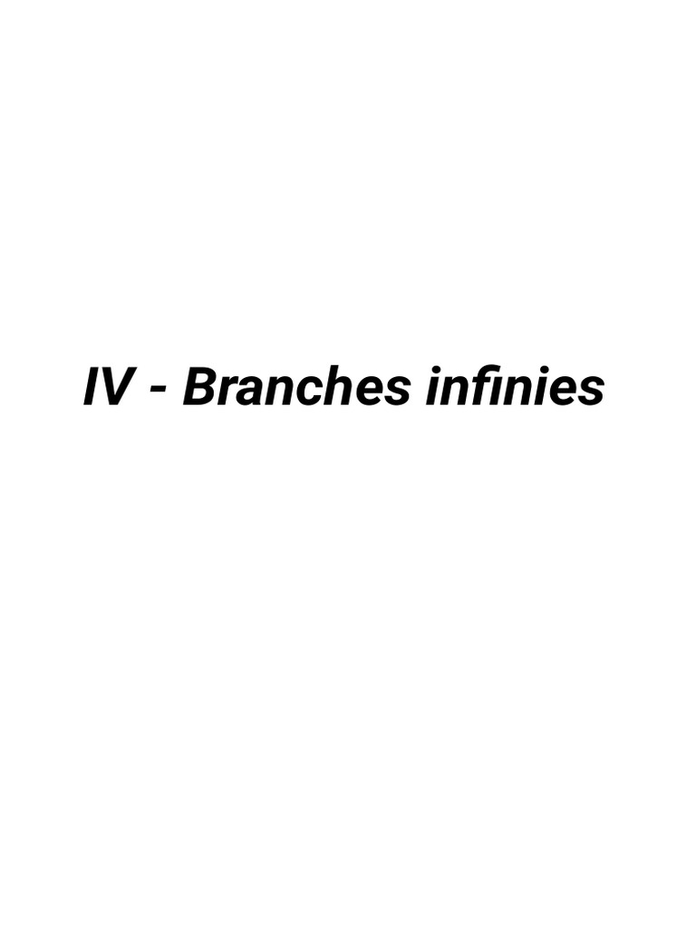 IV - Branches Infinies | PDF