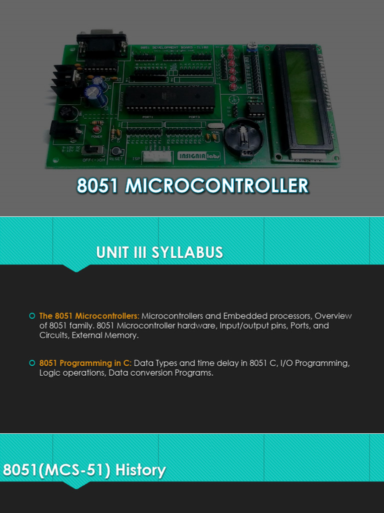 8051 Microcontroller Unit III | PDF 8051 Microcontroller Unit III | PDF