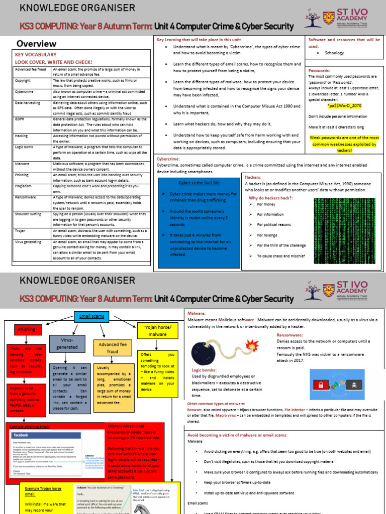 Year 8 Computer Crime and Cyber Security 1 | PDF