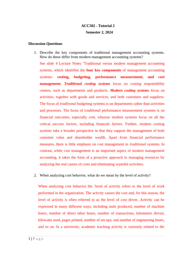 Tutorial 2 - Solution | PDF