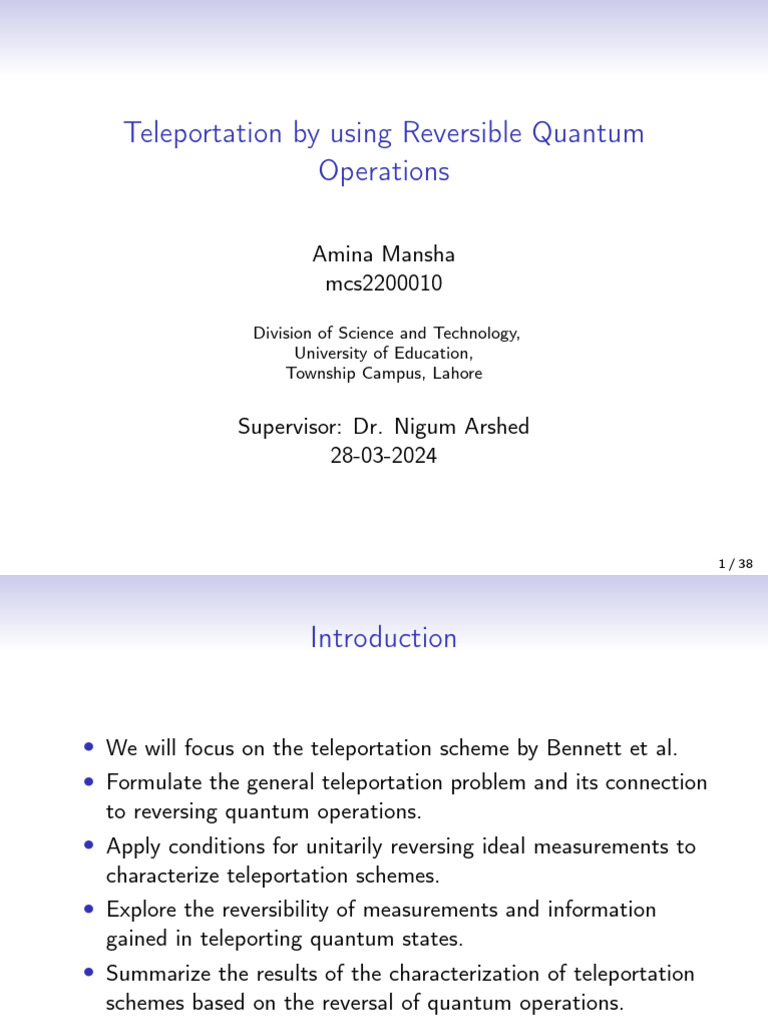 Beamer Presentation | PDF