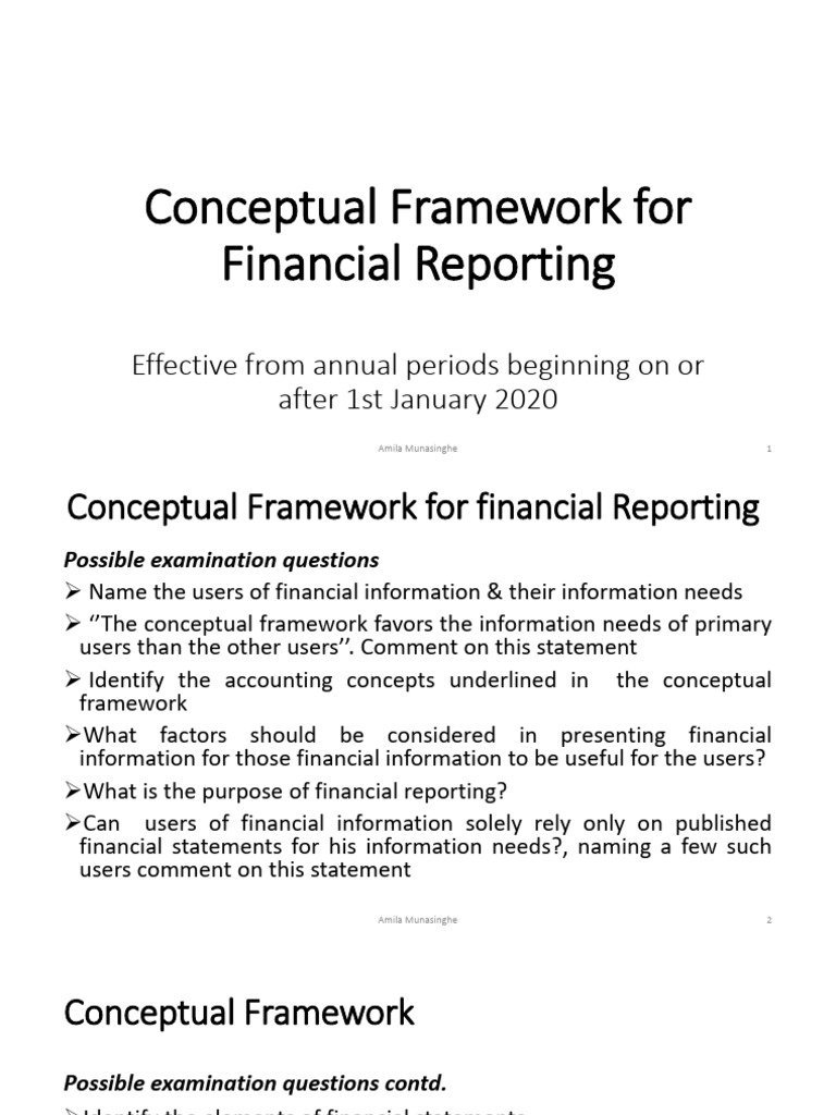 Financial Reporting Conceptual Framework Pdf Information Business
