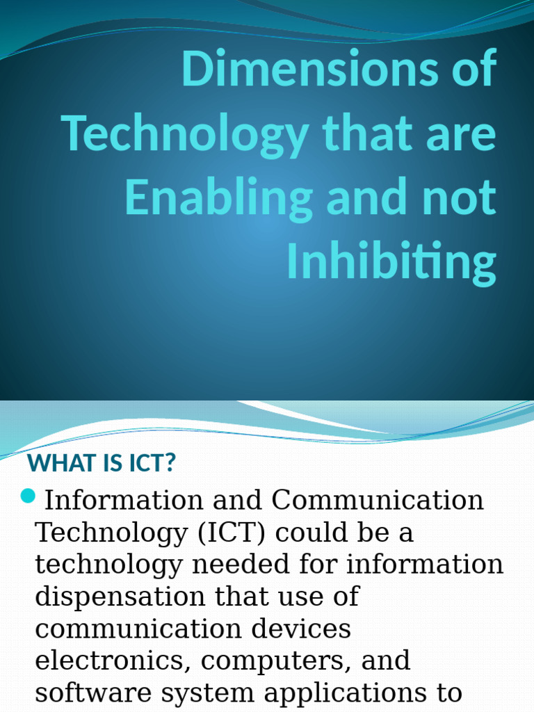Dimensions of Technology That Are Enabling and Not | PDF