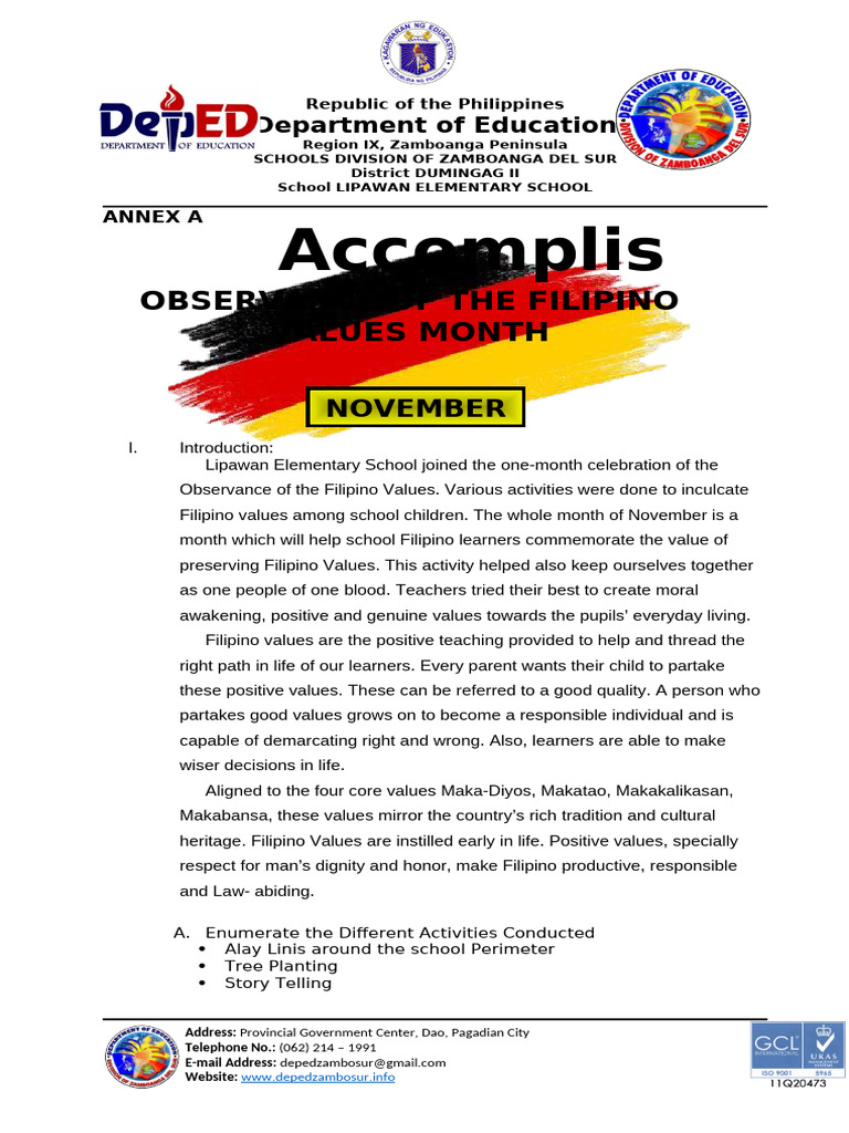 EsP Accomplishment Report | PDF