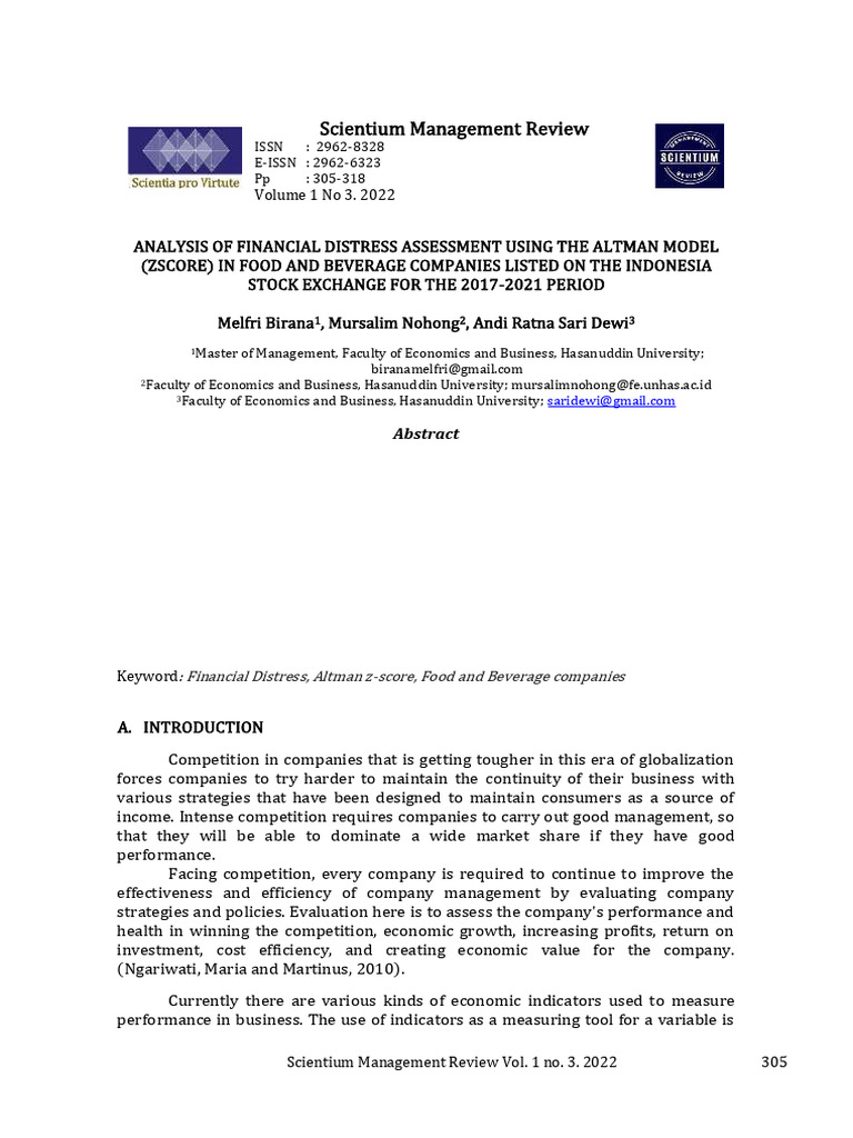 Financial Distress | PDF