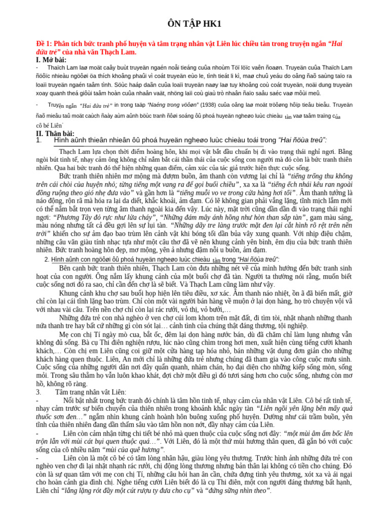 Ôn Tập HK1 - Khối 11 | PDF