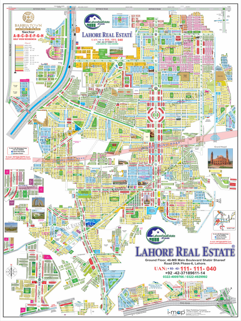 Bahria Town Lahore Map April 2024 | PDF