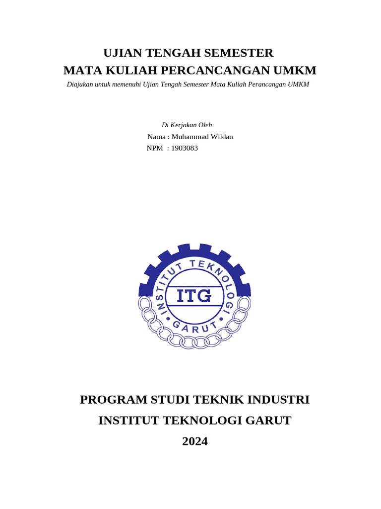 Muhamadwildan Uts Perancangan Umkm | PDF