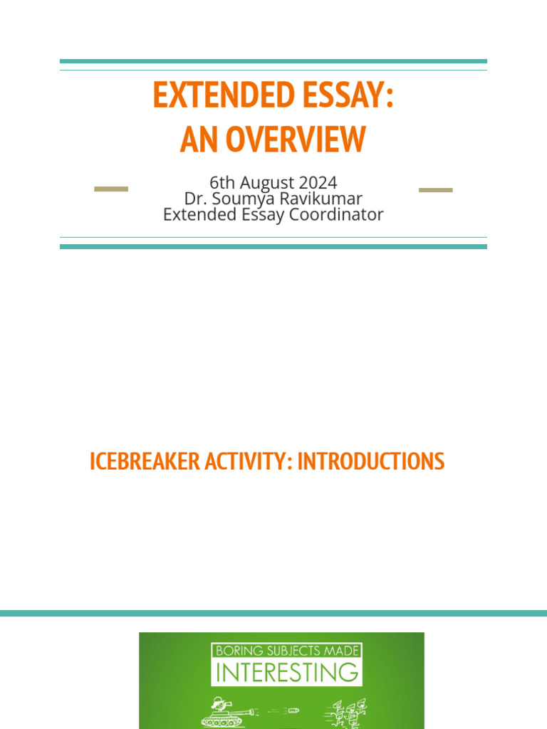 Extended Essay An Overview 2024 | PDF