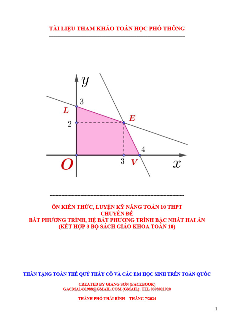 On Kien Thuc Luyen Ky Nang Bat Phuong Trinh He Bat Phuong Trinh Bac Nhat Hai An | PDF
