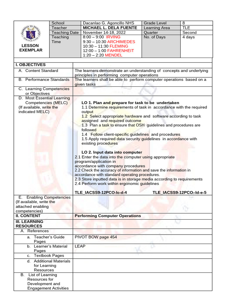 WEEK 2 - EXEMPLAR - Performing Computer Operations | PDF