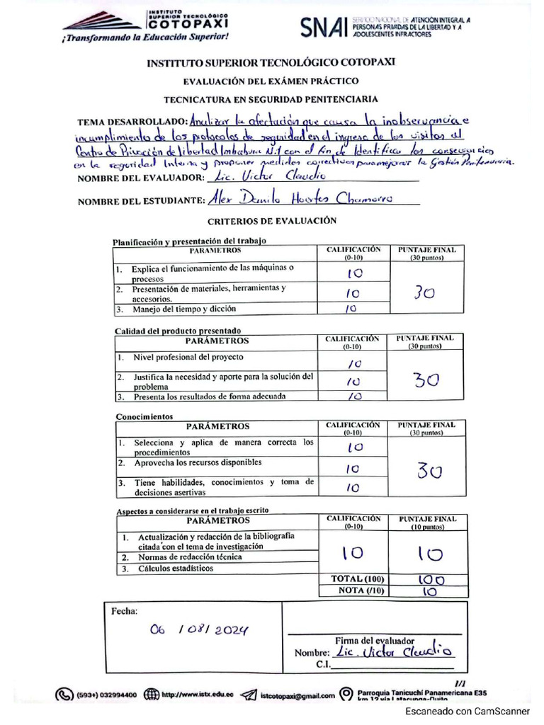 Ficha de Evaluación Del Proyecto Integrador (Tutor Académico) - Compressed-2 | PDF