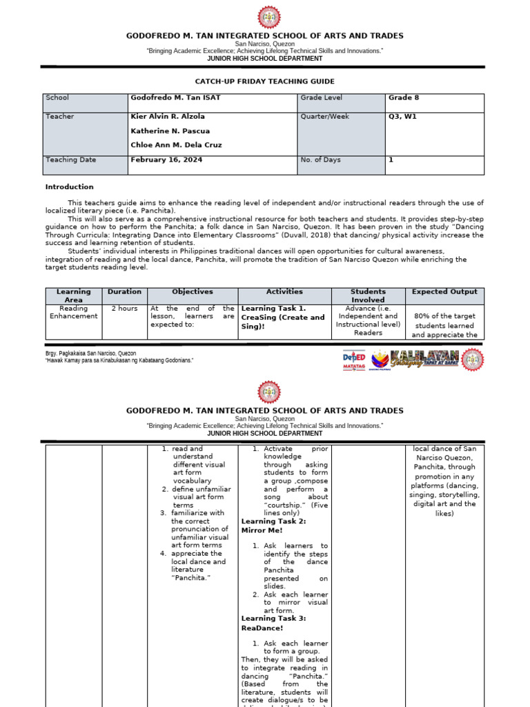 Catch Up Friday Teaching Guide 1 | PDF