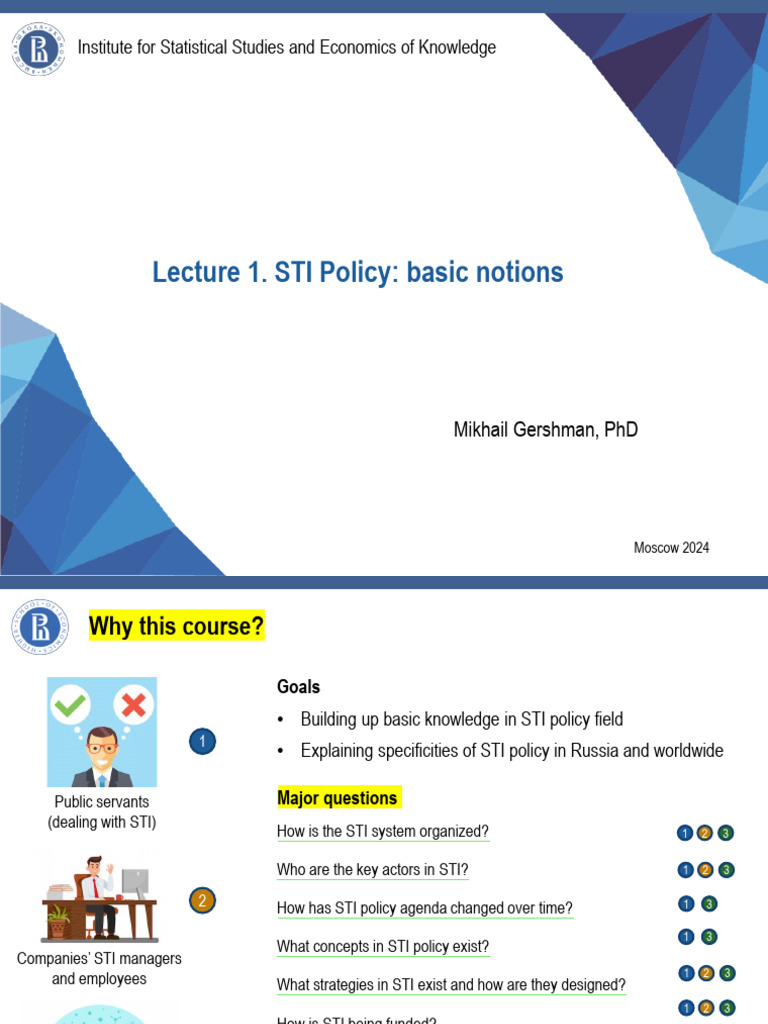 Lecture 1. STI Policy and Governance | PDF