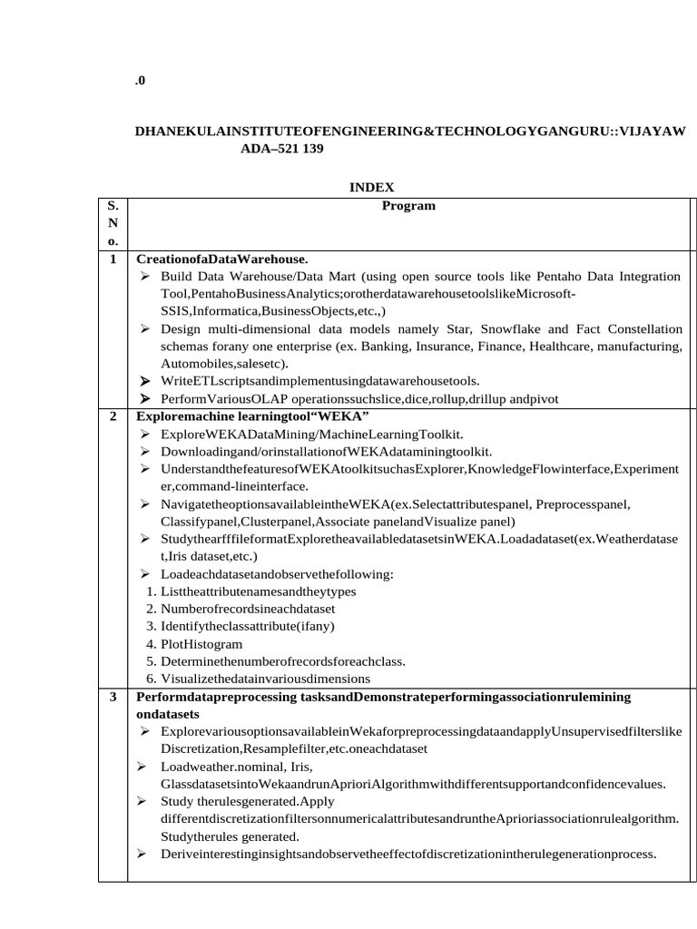 Exp 1&2 - DW&DM Lab | PDF