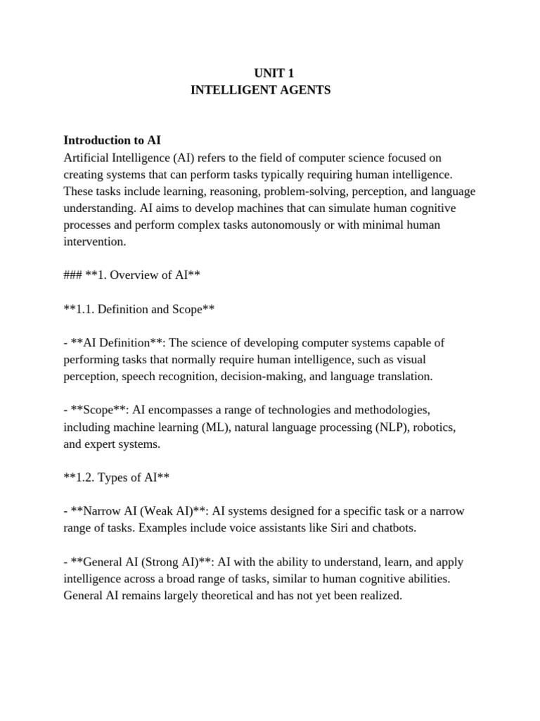 Artificial Intelligence Notes | PDF | Artificial Intelligence | Business