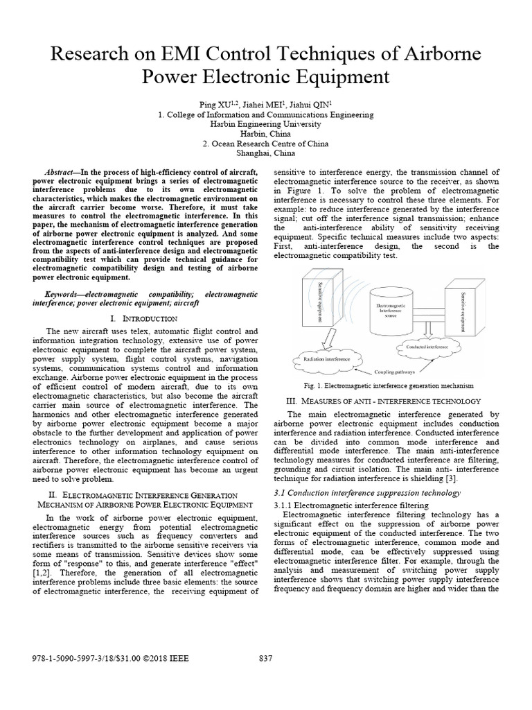 Research On EMI Control Techniques of Airborne Power Electronic ...