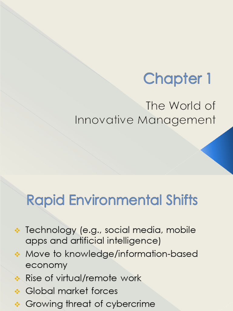 W1 Chapter 1 The World of Innovative Management R Mark-Up | PDF