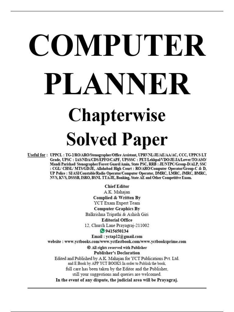 MadXAbhi Computer Chapterwise Solved Papers English Medium by MadXA | PDF