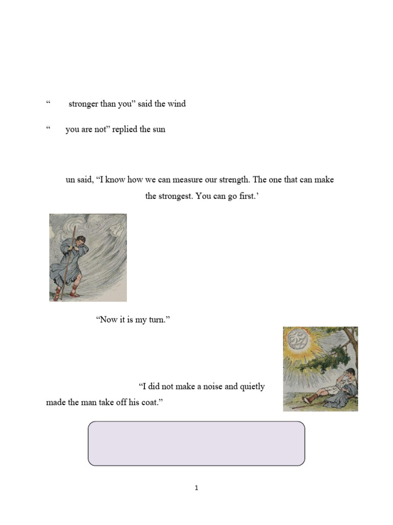 The Wind and The Sun Story | PDF