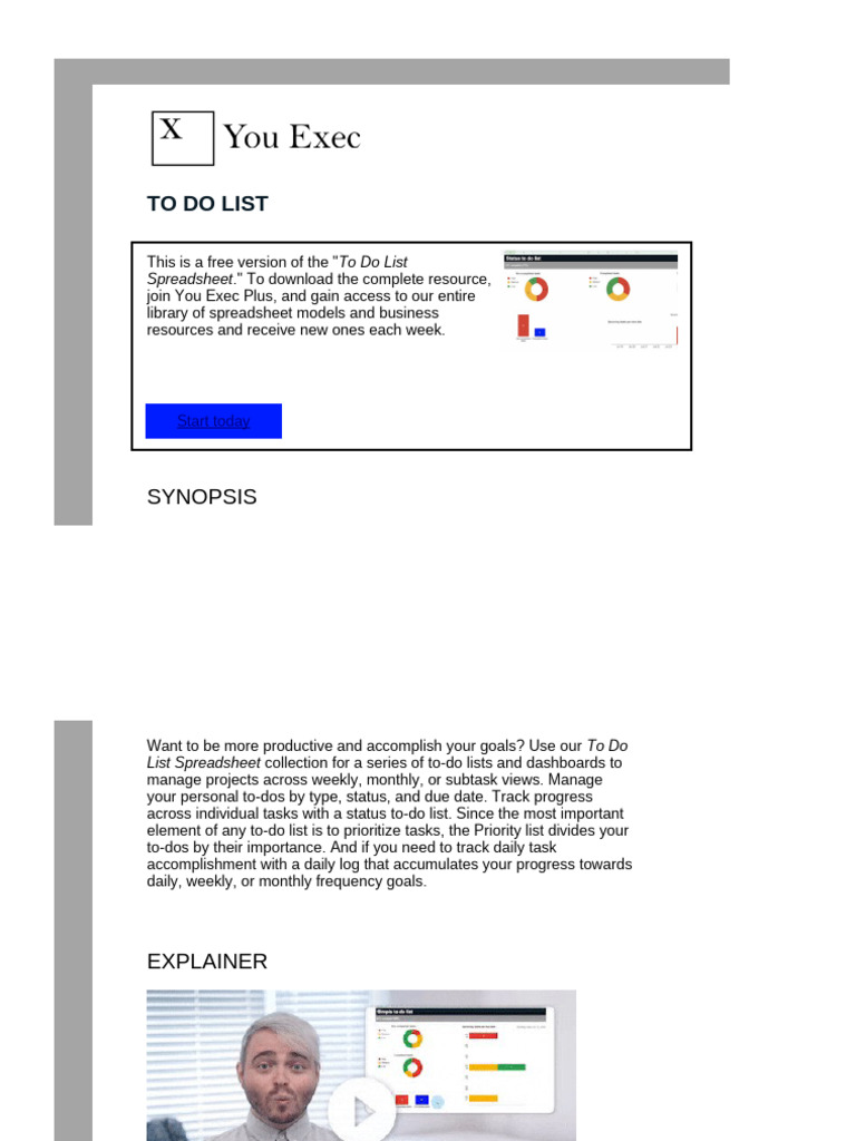 You Exec - To Do List Free | PDF
