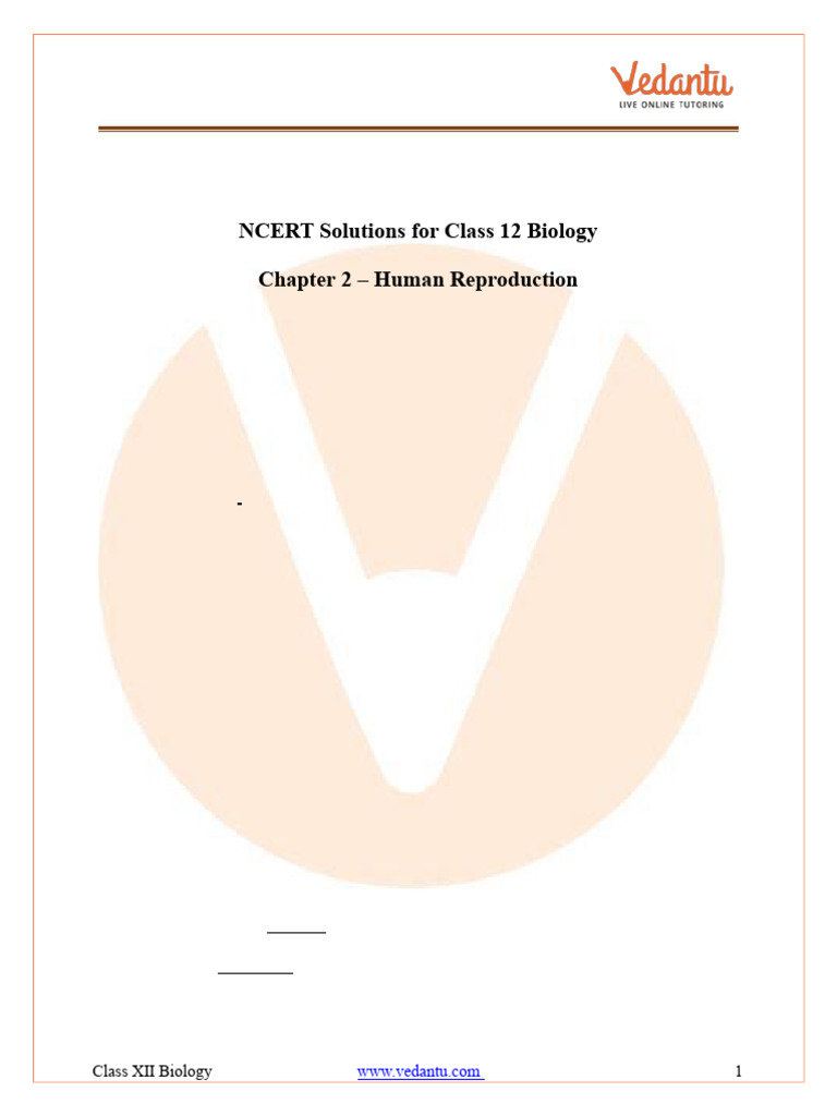 NCERT Solutions Class 12 Biology Chapter 2 Human Reproduction FREE PDF ...