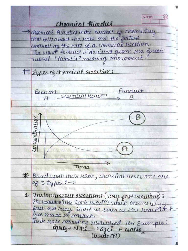 Chemical Kinetics Notes | PDF