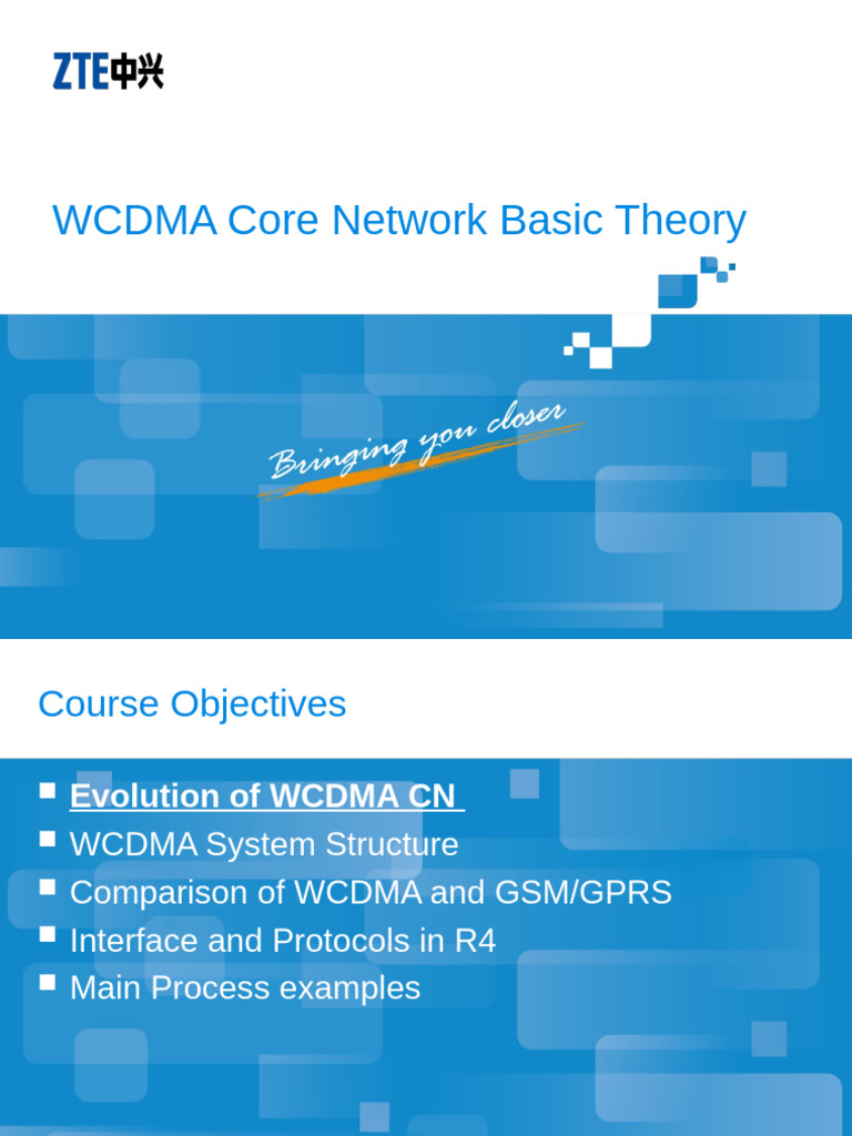 01 TN - BT001 - E1 - 1 WCDMA Core Network Basic Theory | PDF