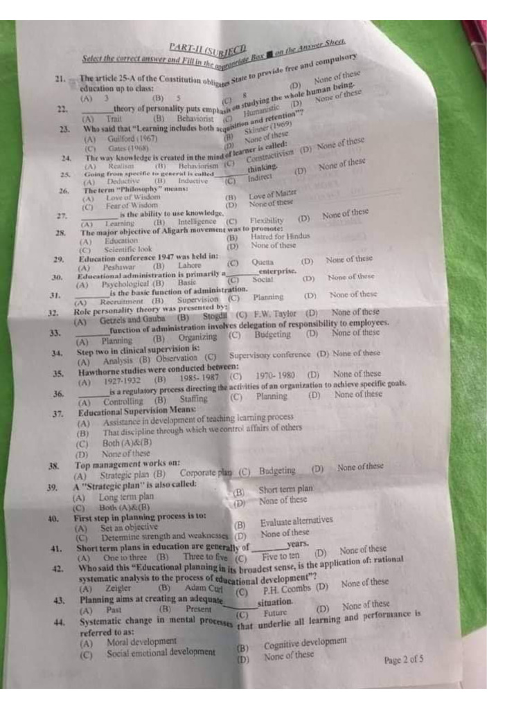 FPSC SST Papers | PDF