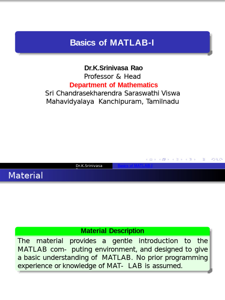 Basics of Matlab-I | PDF