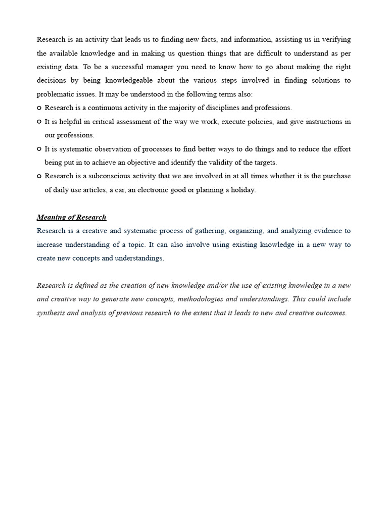 Concept and Components of Research | PDF