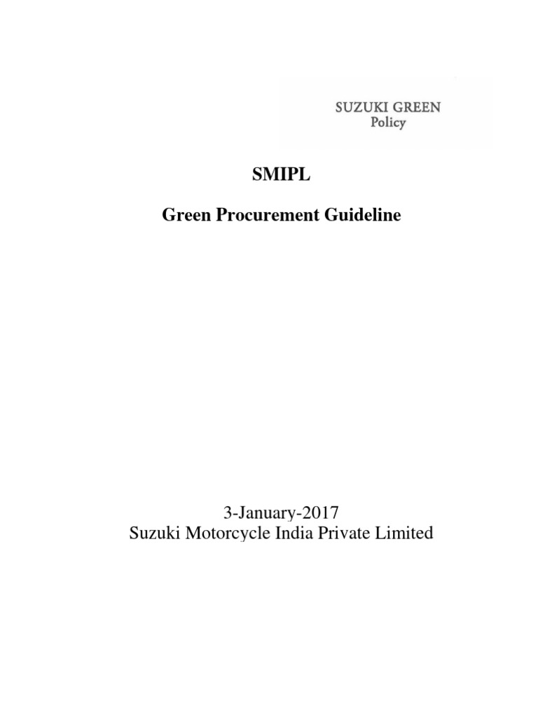 SMIPL Green Procurement Guideline | PDF
