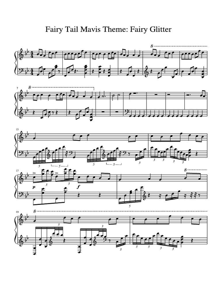 Mavis' Theme - Fairy Glitter (Fairy Tail) | PDF
