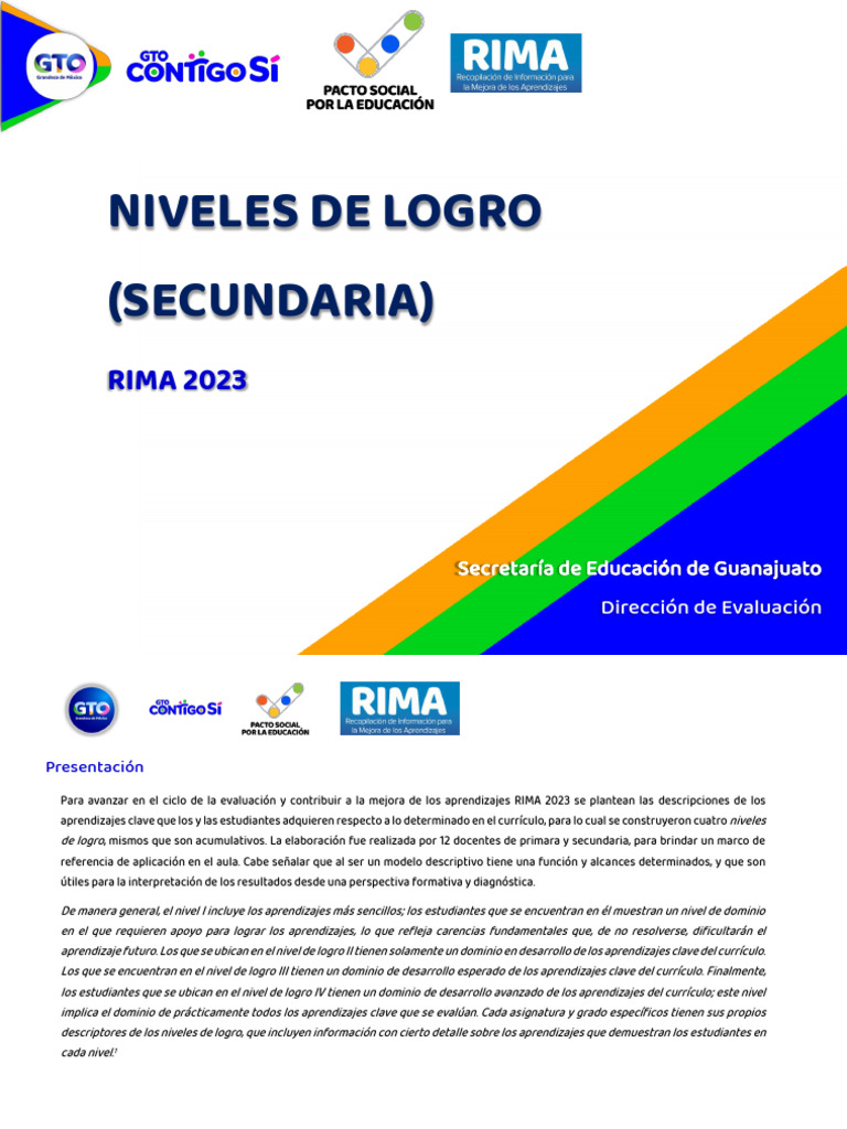 Niveles de Logro Secundaria | PDF