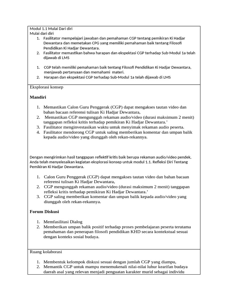 Penilaian Jurnal Daring Modul 1.1 | PDF