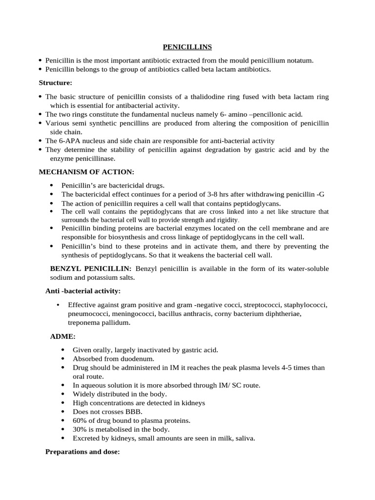 Penicillins | PDF