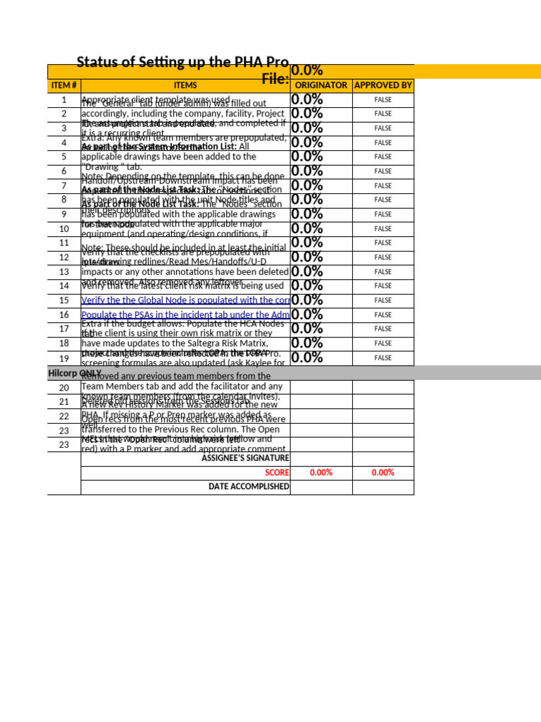 Setting Up The PHA Pro File Checklist Rev 3 | PDF
