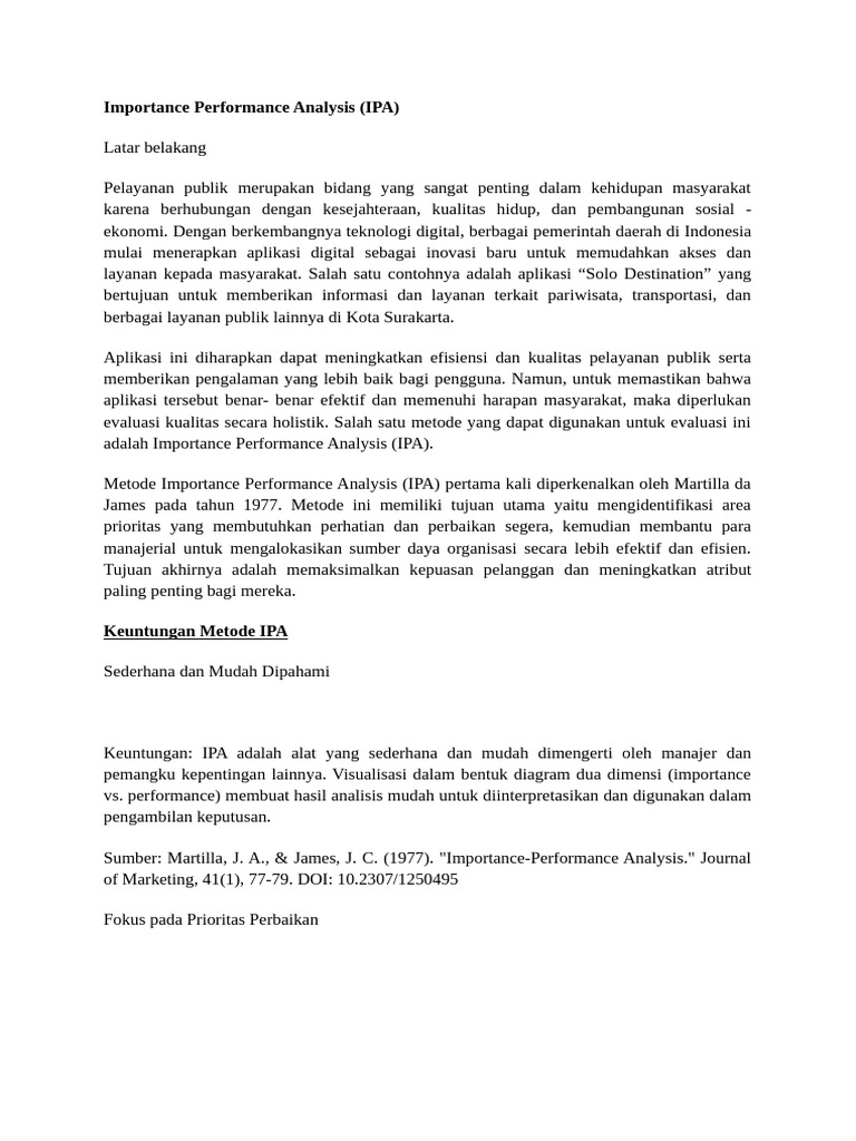 Importance Performance Analysis | PDF