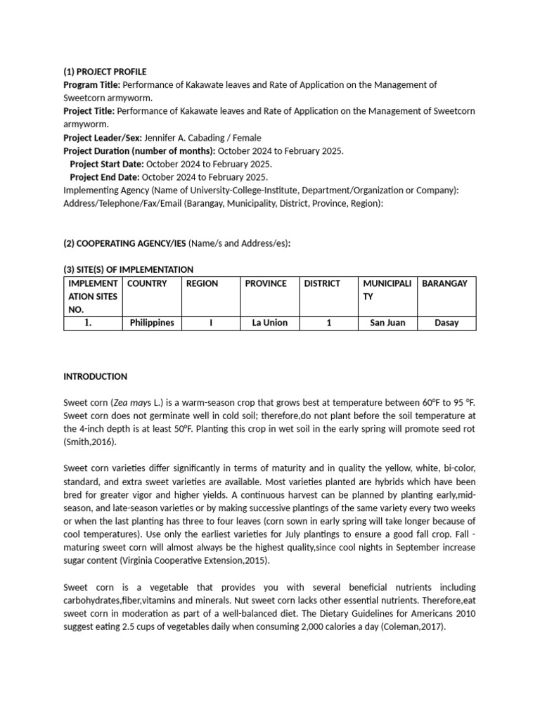 Project Profile | PDF