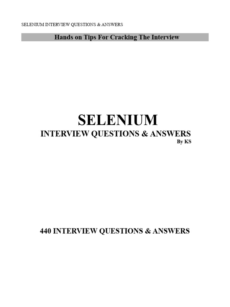 Selenium Interview Questions | PDF