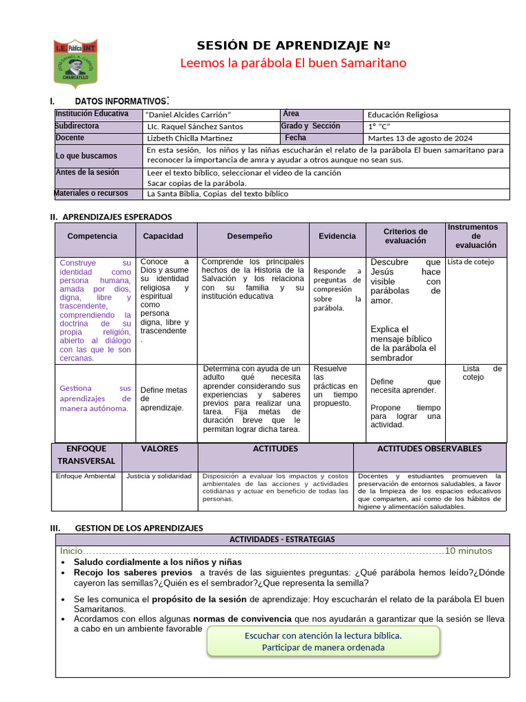 ER La Parabola El Buen Samaritano. | PDF | Parábolas de Jesús | Biblia