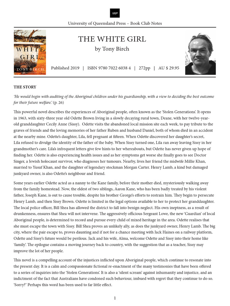 The White Girl: by Tony Birch | PDF