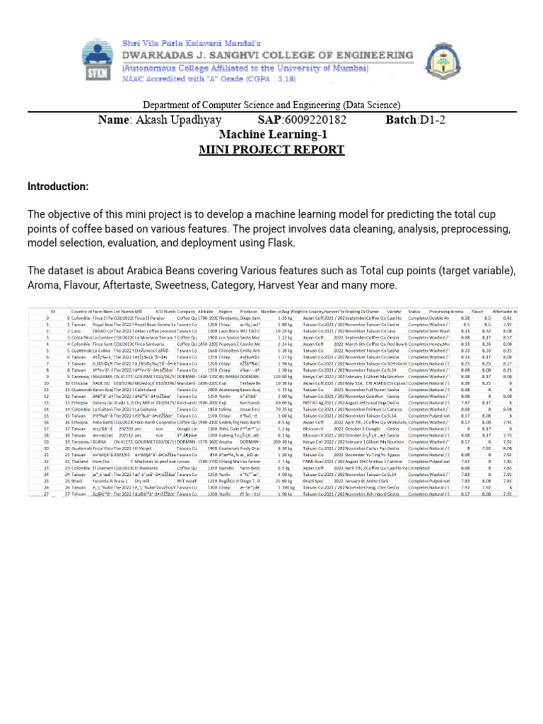 ML Report 60009220182 | PDF